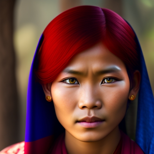 Indonesian Java Look, Realistic, Red Hair, Blue Eyes, Piercing ...
