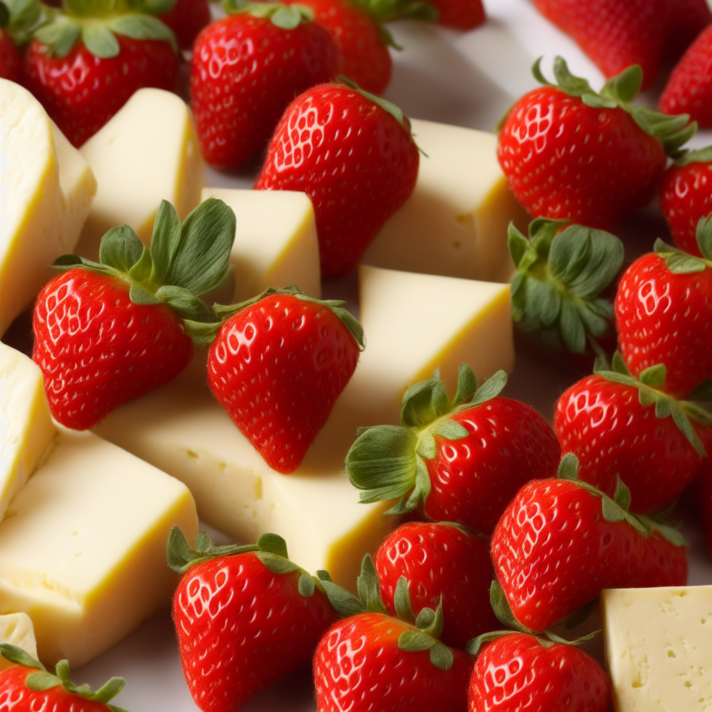 Cheese And Strawberrys Are Coming Out Of A Podcast Microphone - ARTSMART AI